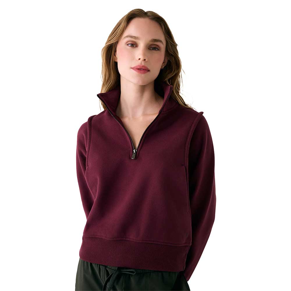 Women's Yonder Half Zip Top - Dark Cherry – Gazelle Sports