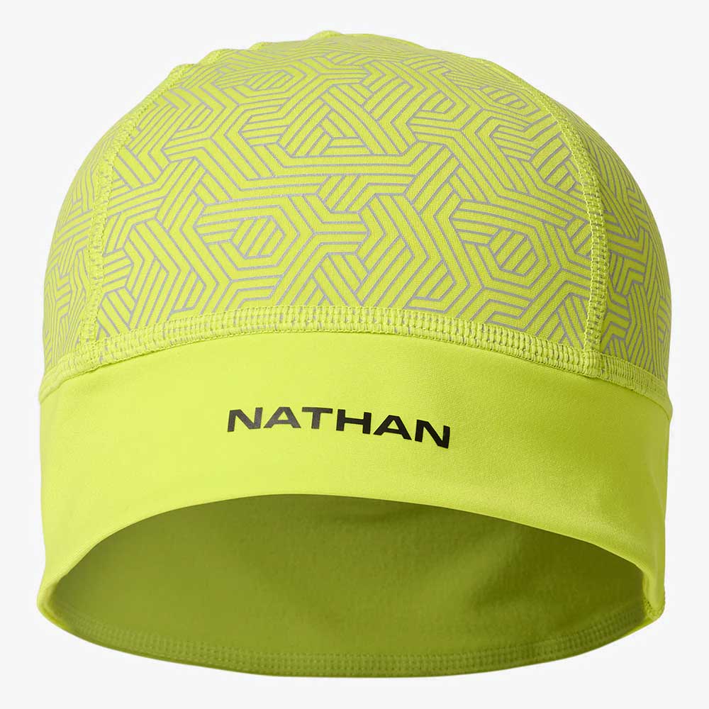 HyperNight Reflective Beanie 2.0 - Hi Vis Yellow/Hex Print – Gazelle Sports